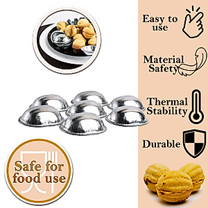 BIOL Lot 60 Oreshki Mold Oven Cookies Maker Oreshnitsa - Cookie Mold Oreshek Cake - Nut Cookie Shaped Molds - Mini Metal Mold Form Nuts for Sweet Russian Nuts Oreshki Molding for Baking