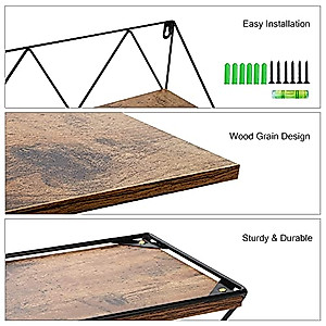 Calenzana Floating Wall Shelves Set of 3 Rustic Wood Storage Shelf for Bathroom Kitchen Living Room Bedroom