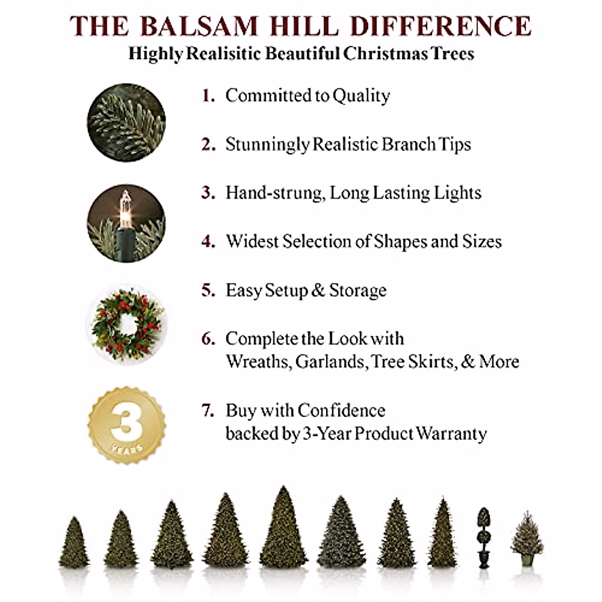 Balsam Hill 7ft Premium Pre-lit Artificial Christmas Tree 'Traditional' Classic Blue Spruce with Clear LED Lights, Storage Bag, and Includes Fluffing Gloves, and Extra Bulbs
