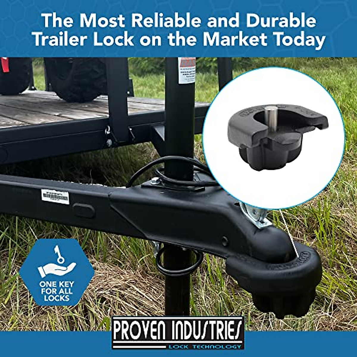 Proven Locks Model S175: 2 inch Trailer Hitch Lock, Fits Select 2 inch Couplers