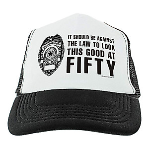 50th Birthday Hats Against The Law at Fifty Funny 50th Birthday Party Supplies 12-Pack Trucker Hats Black