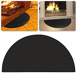 HOMSHIAM Fireplace Mat, Fireplace Floor Mat, Fireplace Mats Fireproof 28×49 Inch Half Round Hearth Mat Protects Floors from Sparks Embers