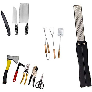 Hand-held double-sided whetstone, 400/600 Grit Folding Pocket Diamond Whetstone, Knife Sharpener Stone for Outdoor Camping Kitchen Garden