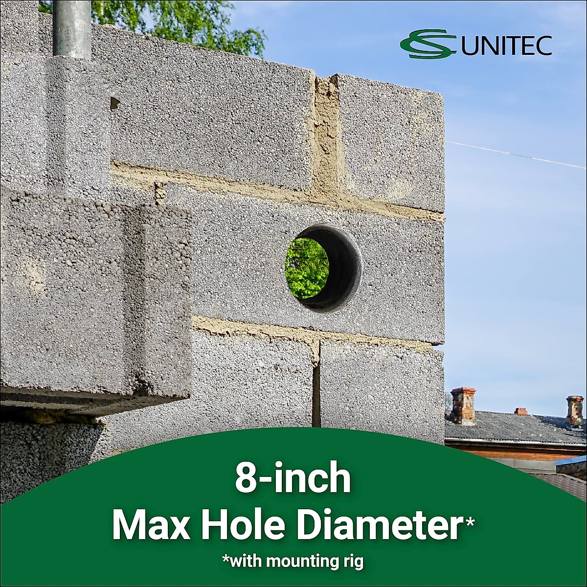 CS Unitec DBE 201 8" Capacity Concrete Core Drill - Wet Diamond Core Drilling Rig - For Concrete, Brick, Block, and Stone - MADE IN GERMANY - 110V