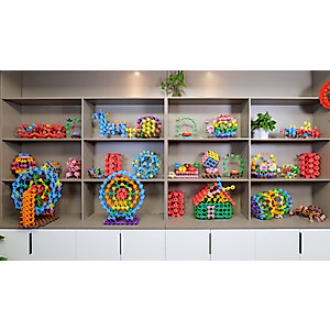 LMI LOVE MORE IDEA Building Blocks Interlocking Plastic 500 Piece Stem Set Alternative Building Educational Toys for Both Boys and Girls 3+ Years Old (Flakes 1.3in-500pcs)