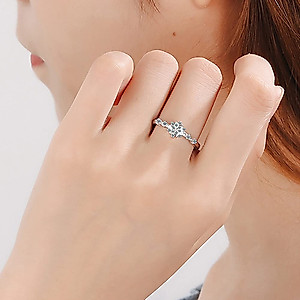 NewZenro Thin CZ Snowflake Adjustable Rings for Women Dainty Sterling Silver Plated Statement Wrap Band Flower Rings Fashion Expandable Knuckle Finger Rings for Bff Daughter Xmas