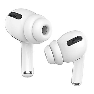 3 Pairs (Double Flange) Ear Tips Compatible with AirPods Pro 1st and 2nd, S/M/L Silicone (Fit in Case) Flexible Noise Reduce Earplug Earbuds Eartips Compatible with AirPods Pro 2 and 1 - White