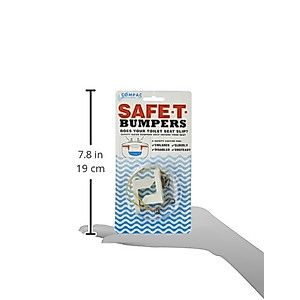 COMPAC HOME Compac’s Stabilizers T Bumpers, Lock Place, Keeps Children, Elderly, Disabled Safe from Slipping Off Shaking, Moving or Wobbly Toilet Seat (1 Set), White, 1 Count (Pack of 1)