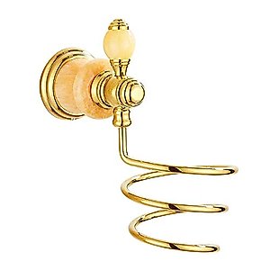 XG-WU Hair Dryer Holder European Copper Natural Jade Gold Bathroom Hair Dryer Shelf Wall Mounted air Duct Frame Bathroom