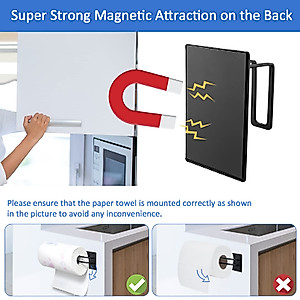 VIAV Outlets 2 PCS Magnetic Paper Towel Holder Bar Strong Magnet Backing Paper Towel Holder Fit for Small Large Paper Towels Multifunctional Use as Hook for Refrigerator, Grill, BBQ,Toolbox,Workshop