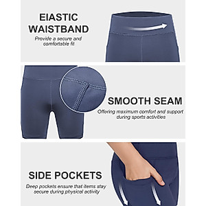 DEVOROPA Girls 5" Spandex Volleyball Shorts Stretch Youth Athletic Gymnastics Shorts Kid Yoga Dance Compression Shorts Pocket Gray Large