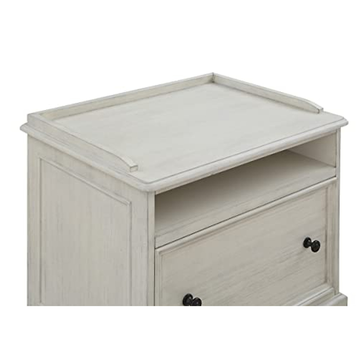 OSP Home Furnishings Country Meadows Lateral File Cabinet with Top Shelf, Antique White