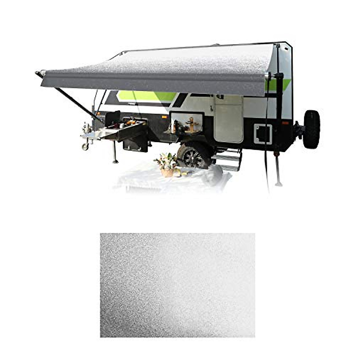 Hitorhike RV Awning Fabric Replacement Standard Grade Premium Vinyl (13'(Fabric 12'2"), Gray Fade)