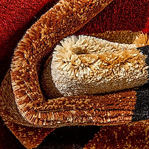 Well Woven Barclay Arcs & Shapes Red Modern Geometric Area Rug 5'3" X 7'3"