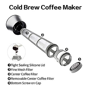 GRFIT Coffee Kettle Coffee Maker Pot Leakproof Thick Glass Cold Brew Cafetera Filter Coffee Pot Tea Infuser Percolator Tool Espresso Maker Coffee Kettle Flow Spout for Coffee and Tea, XXCCHH-2021