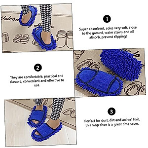 DOITOOL 1 Pair Lazy slippers Cleaning Slippers Dusting Slippers Mop Slipper Chenille Floor Cleaning Slipper House Dust Cleaning Tool floor cleaner mop home slippers floor mops indoor soles