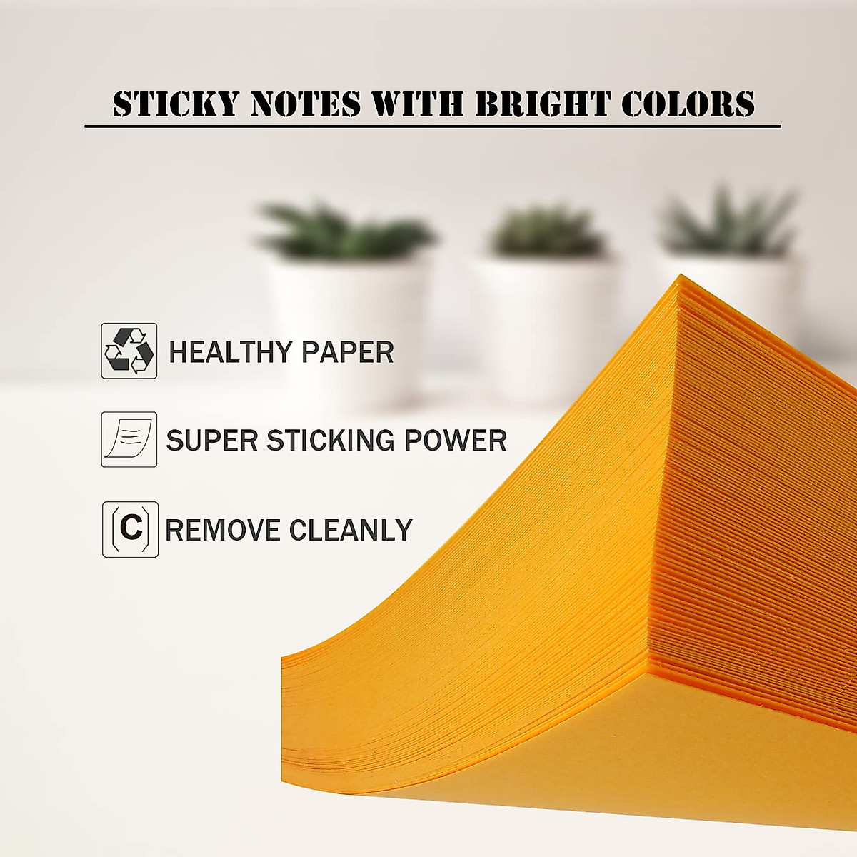 Sticky Notes Bulk, Ezzgol 60 Pads Sticky Notes, 3 X 3 Inch, 100 Sheets/Pad, Assorted Bright Colors Sticky Notes Pack,Great Sticking Power