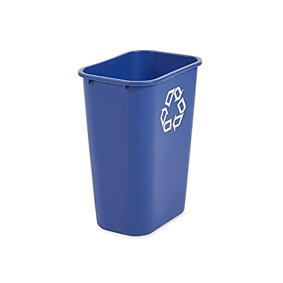 Rubbermaid Commercial Rubbermaid 295773BE Large Deskside Recycle Container w/Symbol, Rectangular, Plastic, 41.25qt, Blue