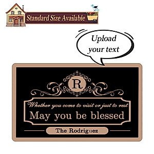 Differ More Customized Monogram Welcome Mats Outdoor for Front Door(Made in USA) - Custom Welcome Door Mats Indoor Entrance with Initial - Low-Profile Floor Mat for Yard(30"x18")