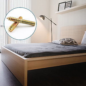 Waziaqoc 8 PCS Hanger Bolts 1/4 x 1-1/2 Inch Double Headed Bolt Self-Tapping Bolts Wood Joint Screw for Furniture