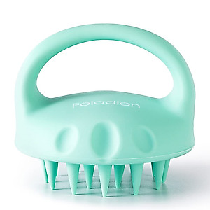 Foladion Silicone Manual Scalp Massager Exfoliator Waterproof Head Scrubber Shampoo Brush Soft and Gentle for Men Women Kids (Green(Thick Head) 1PC)