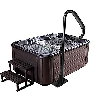 Karpevta Hot Tub Handrail 56 inch with Blue Handrail Cover, Spa Handrail 600LBS Capacity Hot Tub Hand Rail Black Spa Safety Rail for Spa or Hot Tub