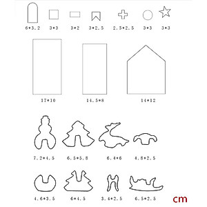 3D Christmas House Cookie Cutter Set, Gingerbread House Cutters Kit, Festive Xmas Stainless Steel Biscuit Cutter Set, Including Christmas Tree, Snowman, Reindeer, Sled Shapes, Gift Box Package(18pcs)