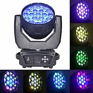 Boulder Pro 19x15W Zoom Beam Wash Moving Head Light for Stage Lighting Effect with RGBW 4in1 LED and DMX Control Dj Disco and Nightclub
