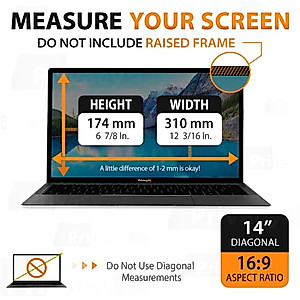 Privacy IQ 14" Inch (1 Pack) Laptop Privacy Screen-Filter for 16:9 Widescreen Display; 60 Degree Privacy, Advanced Anti-Glare, UV Light Reduction & Blue Light Filter