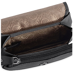 SADDLER Womens Luxurious Leather Flapover Coin Purse | Designer Ladies Triple Gusset Change Pouch with Zip |Gift Boxed - Black