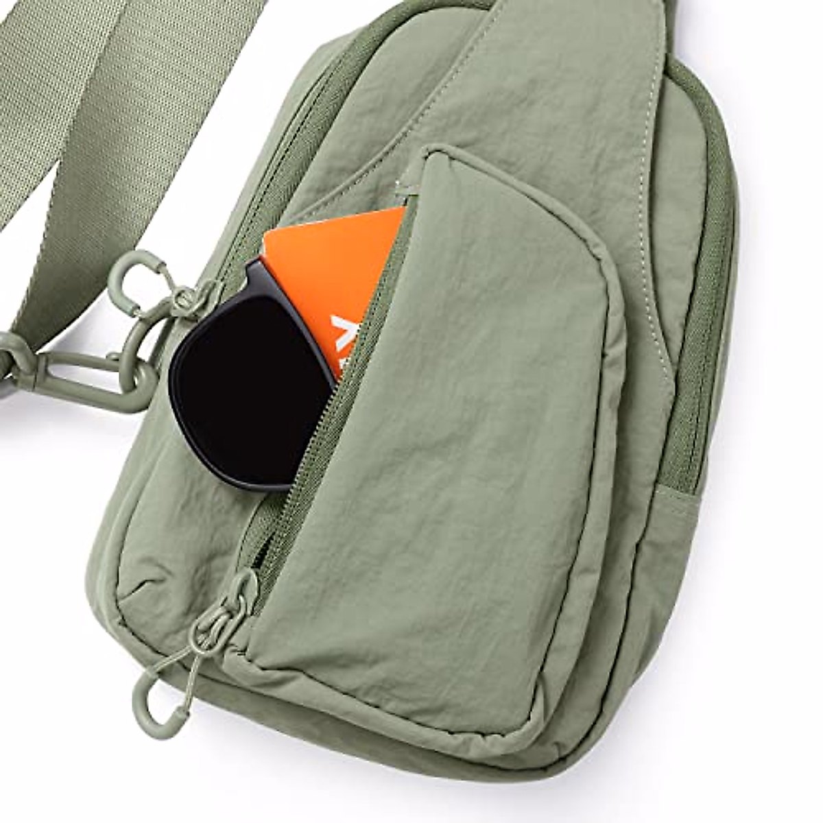 ODODOS Daily Sling Bag with Adjustable Straps Crossbody Chest Bag Lightweight Small Backpack for Casual Outdoor Traveling Hiking, Sage Grey