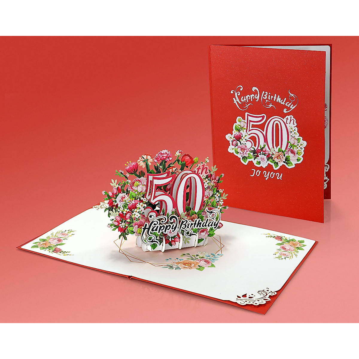 CUTPOPUP Birthday Card Pop Up, Mother's Day, 3D Greeting Card (50th Happy Birthday)