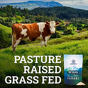 Aspen Naturals Grass Fed Beef Gelatin Powder. Pasture Raised, Grass-Fed Gelatin, Non-GMO, Paleo Friendly (24 oz). Unflavored Gelatin Powder. Easy to Mix Protein Supplement.