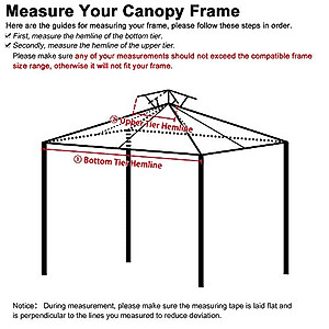 Yescom 12'x12' Gazebo Top Replacement for 2 Tier Outdoor Canopy Cover Patio Garden Yard Coffee Liqueur Y00512T10