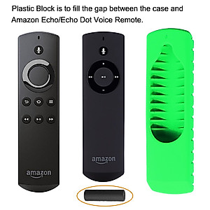 Fintie Silicone Case for 2nd Gen Fire TV Stick with 1st Gen Alexa Voice Remote, Compatible with Echo/Echo Dot Alexa Voice Remote - Honey Comb Series [Anti Slip] Shockproof Cover, Green-Glow