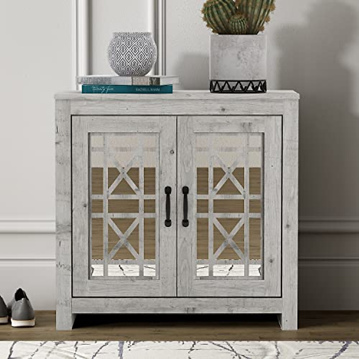 Galano Isadora 12 Pair Shoe Cabinet with 2 Door, Modern Shoe Rack, Standing Shoe Cabinet, Shoe Storage with Doors, Shoe Rack, Shoe Organizer for Home, Office