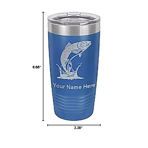 LaserGram 20oz Vacuum Insulated Tumbler Mug, Trout Fish, Personalized Engraving Included (Dark Blue)