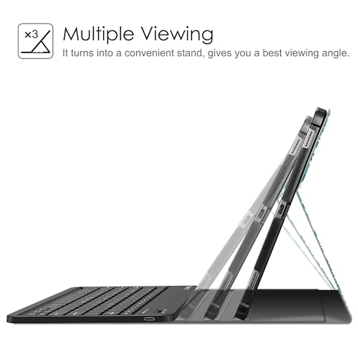 Fintie Keyboard Case for Samsung Galaxy Tab S8 Plus 2022/S7 FE 2021/S7 Plus 2020 12.4 Inch with S Pen Holder, Slim Stand Cover Detachable Wireless Bluetooth Keyboard, Emerald Illusions