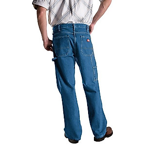 Dickies mens Relaxed Fit Carpenter jeans, Stone Washed, 36W x 32L US