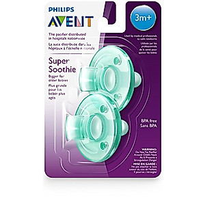 Philips Avent Super Soothie Pacifier, Green, 3+ months, 2 Pack, SCF192/05