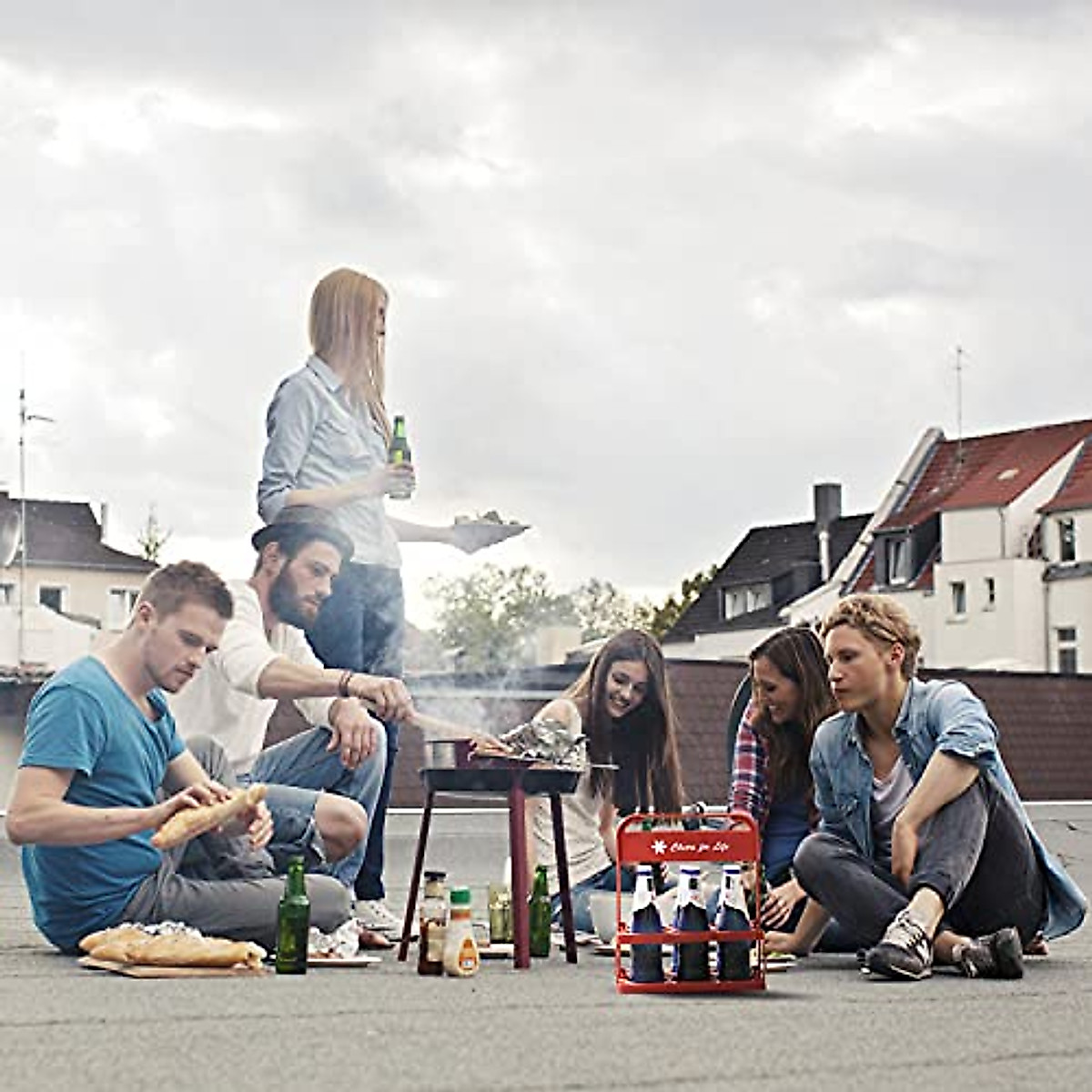 Casethrone Reusable 6-Pack Beer Bottles Foldable Plastic Drink Carrier for Grubhub Doordash Postmates Drivers, Beverage Delivery Holder