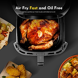 MIRASTON 8.5QT Air Fryer, Upgraded 8-in-1 Square Nonstick Basket Air Fryers, Smart Touchscreen with 8-Presets, Air Fry, Bake, Broil, Reheat, Fast Cooking, Oilless, Dishwasher-Safe, for Family, Parties