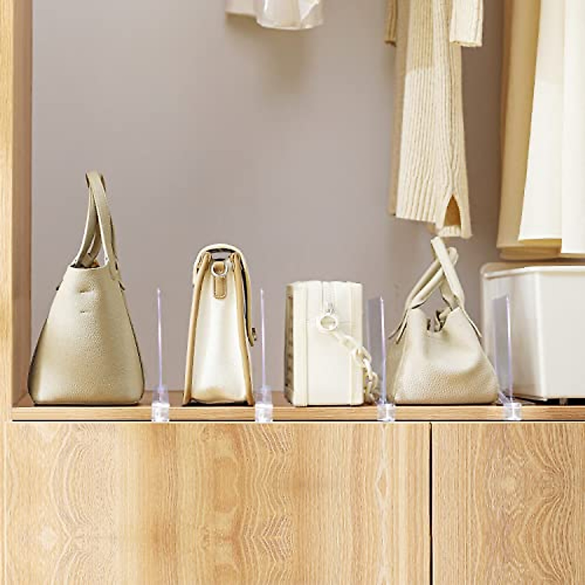 Acrylic Shelf Dividers Clear Closet Shelf Dividers Organization Divider for Shelves Organizer Separator for Clothes Clear Adjustable Shelf for Bedroom Kitchen