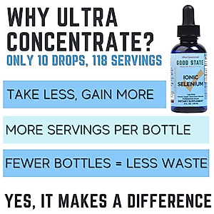 Good State Liquid Ionic Minerals - Selenium Ultra Concentrate - (10 drops equals 70 mcg) (100 servings per bottle)