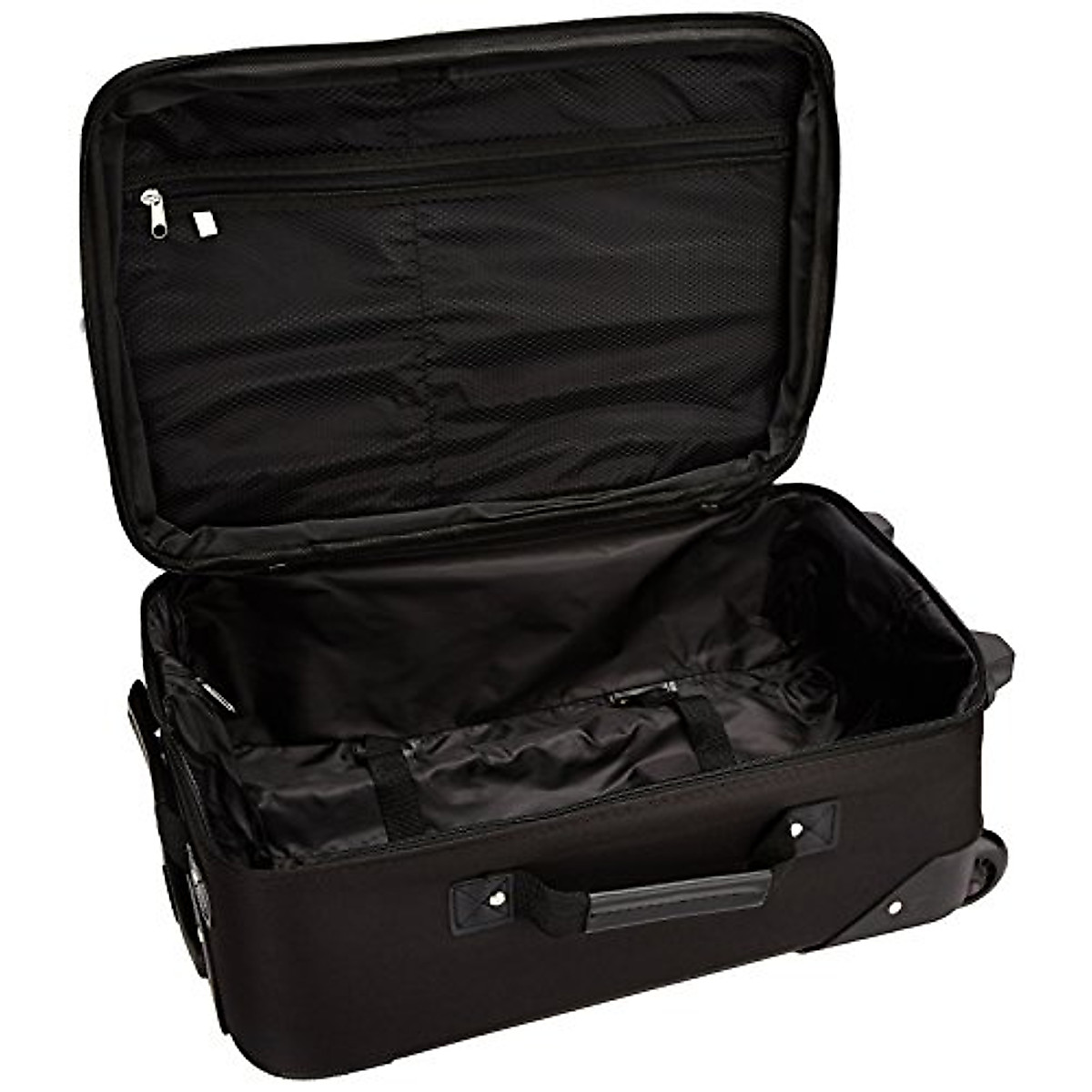 Rockland Fashion Softside Upright Luggage Set, Black/Gray, 2-Piece (14/19)