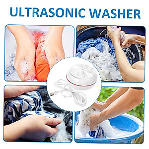 KONTONTY Mini Portable Washing Machine Portable Mini Washer Underwear Washing Machine Washer Portable Smart Washer Portable Clothes Washer Rags Turbo Washer Intelligent Dishwasher White Abs