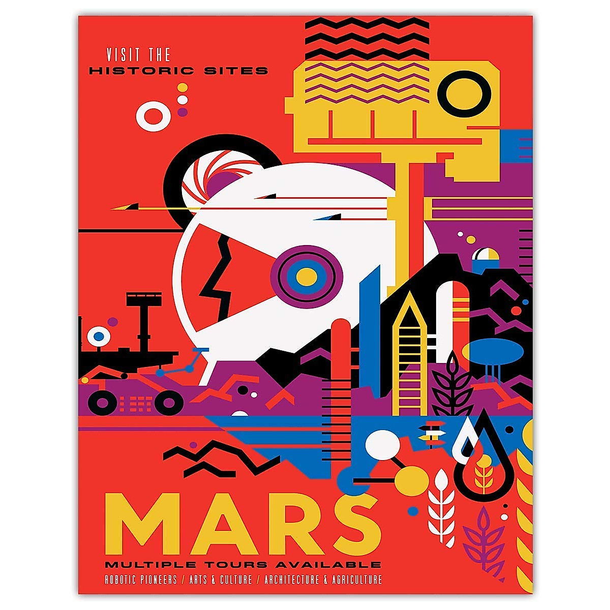 Mars' Space Tourism Astronomy Wall Art: Unique, Boho & Modern Astrology Home Decor for Living Room, Bedroom & Office - Creative Gift Idea for Zodiac, Space, NASA Poster Fans | Unframed Posters 11x14