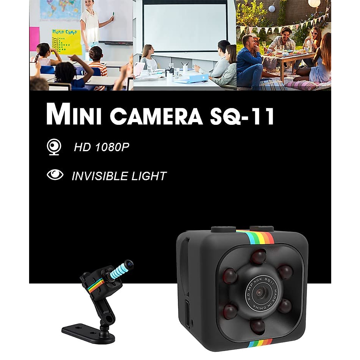 Jukllezan Mini Hidden Camera Wireless spy Camera Portable Nanny cam HD 1080P Camera with Night Vision and Motion Detection for Home Outdoor Office Features Small Camera