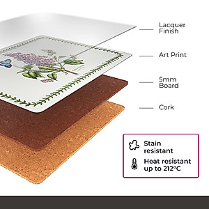 Pimpernel Botanic Garden Collection Placemats | Set of 4 | Heat Resistant Mats | Cork-Backed Board | Hard Placemat Set for Dining Table | Measures 15.7” x 11.7”