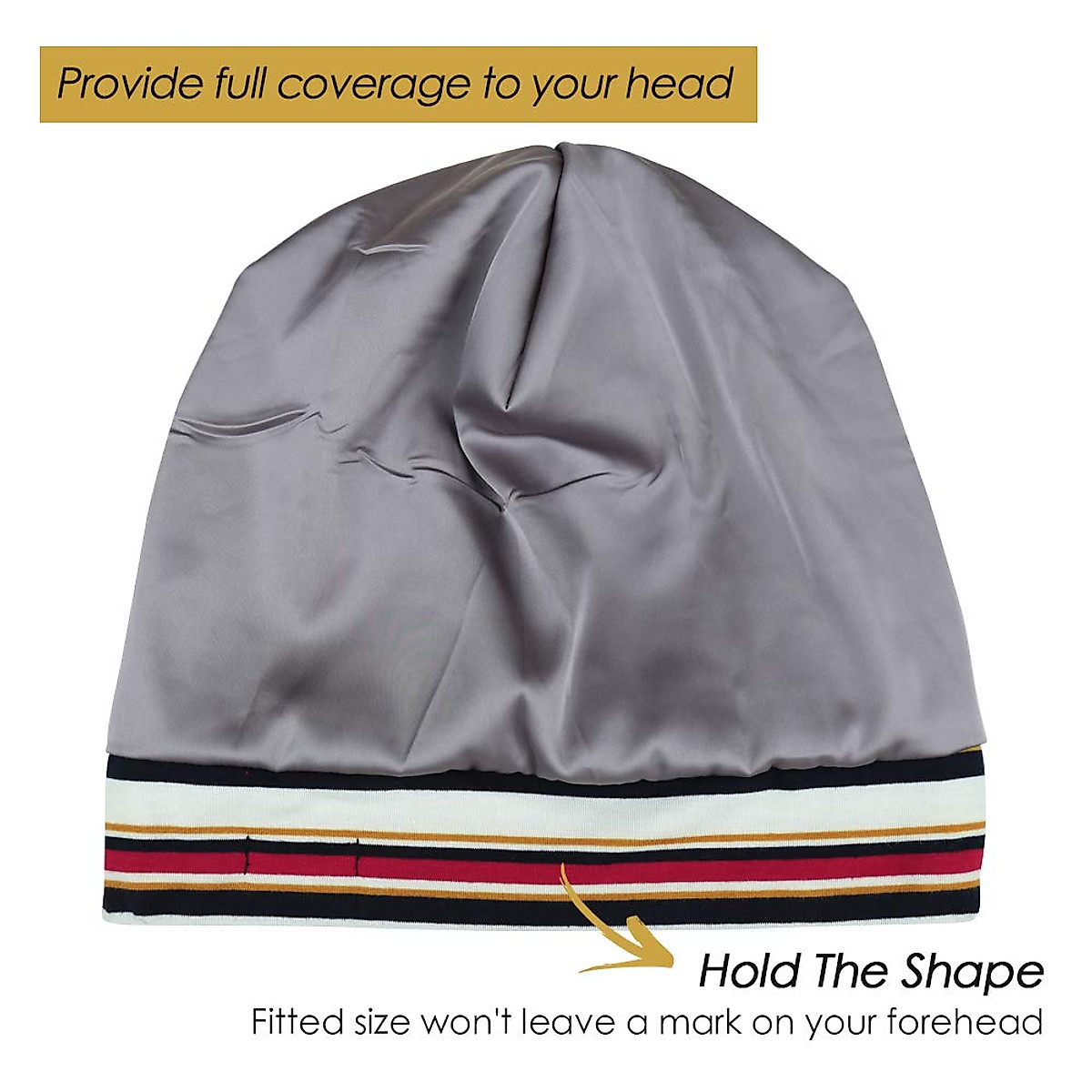 Hair Cap,Adjustable Silk Satin Lined Sleep in Gifts for Women